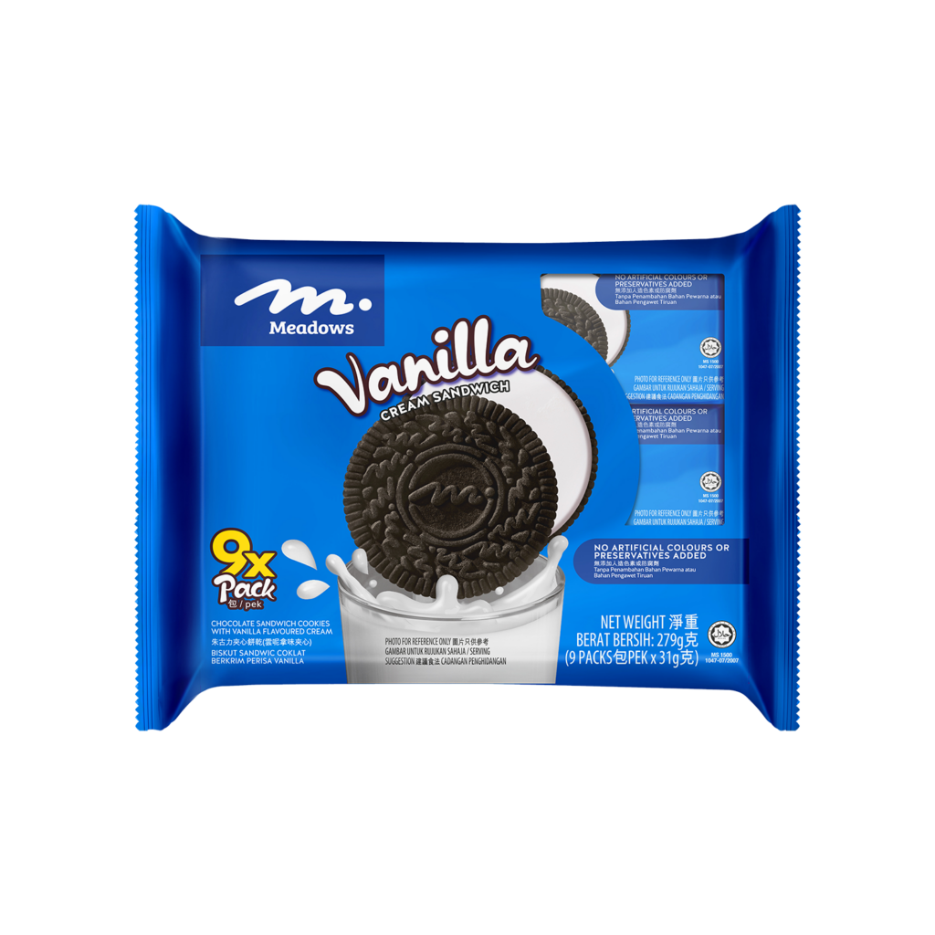 Chocolate Sandwich Cookies with Vanilla Flavoured Cream - Silver ...