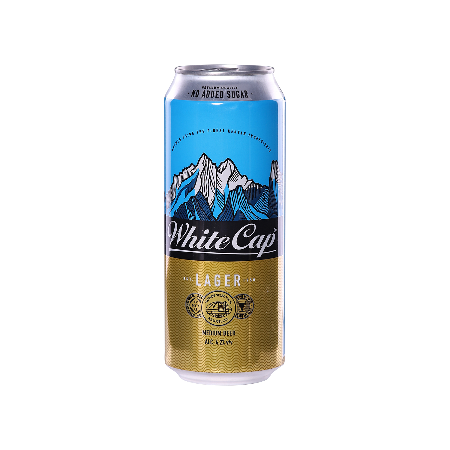White Cap Lager (Can 50cl) - Gold Quality Award 2023 from Monde Selection
