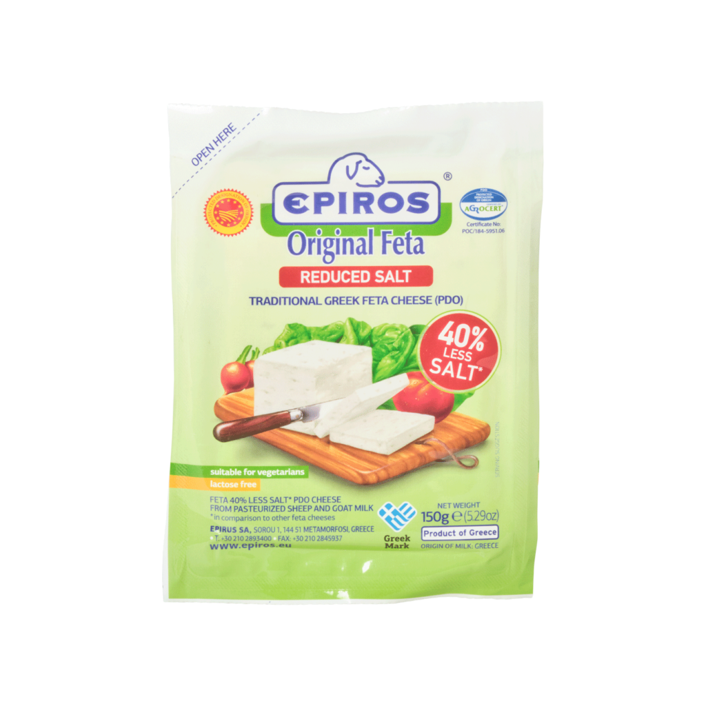 Epiros Original Feta (PDO) Cheese -40% Reduced Salt - Silver Quality ...
