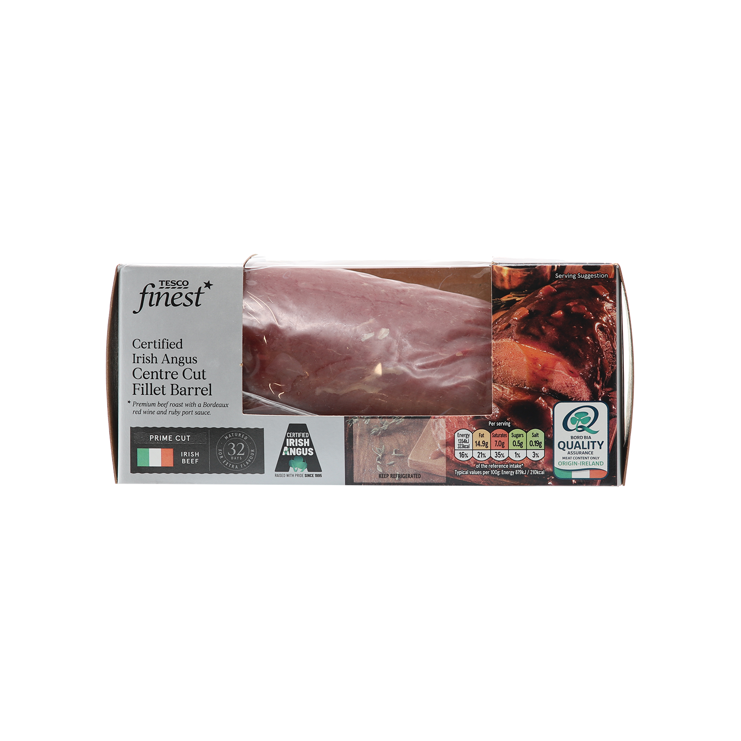 Tesco Finest Certified Irish Angus Centre Cut Beef Fillet Barrel With ...